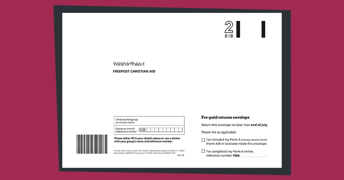 CAW 25 UK: Returns envelopes - Christian Aid Fundraise