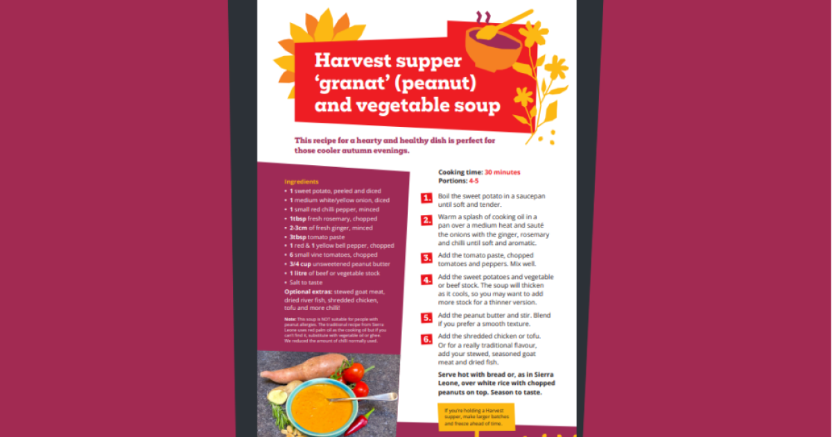 Harvest 25 UK: Harvest supper recipe - Christian Aid Fundraise